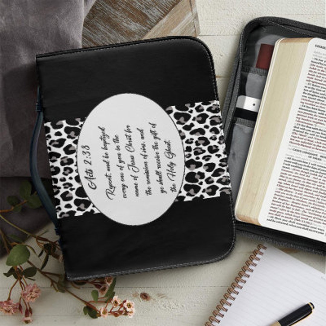 Bible Case Black and White Cheetah Print - Etsy