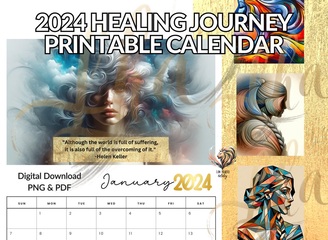 2024 Healing Journey Calendar Trauma-inspired Art Survivor Quotes ...