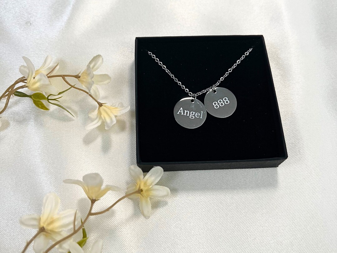 Personalized Angel Number Necklace, Custom Number Circle Engraved ...