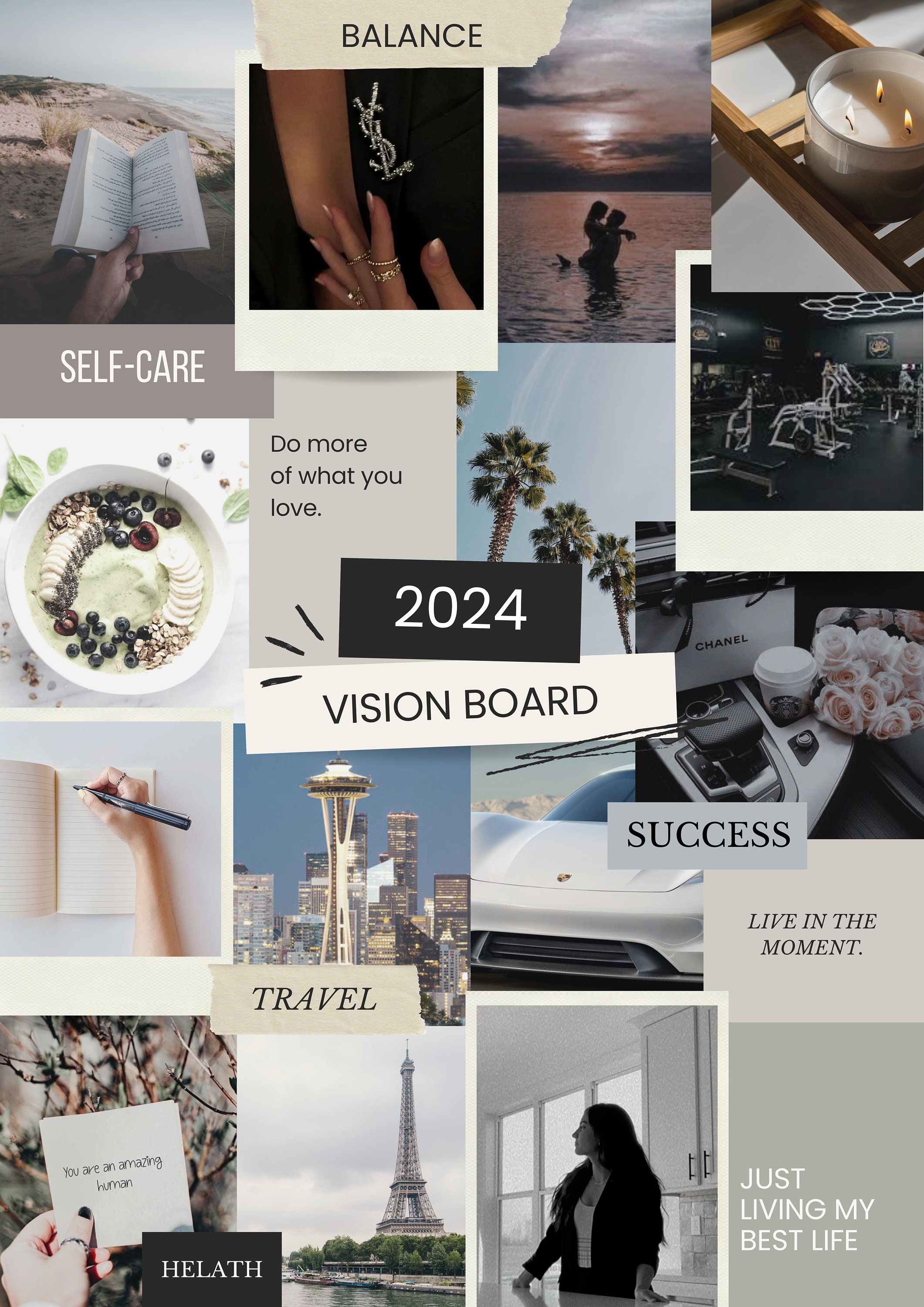 Vision Board; New Year Goals; Digital Vision Board; Vision Board ...