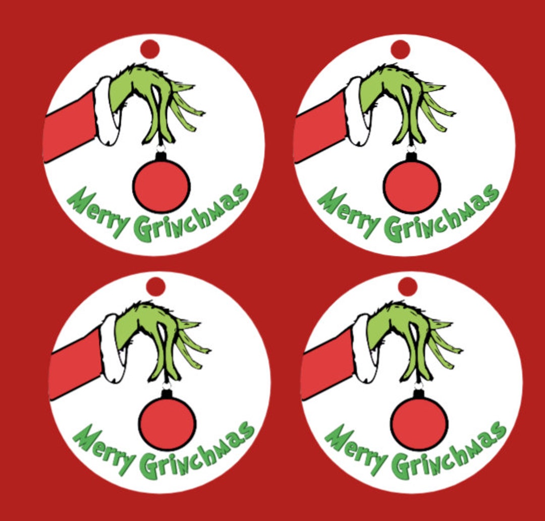10 X Personalised Grinch Inspired Gift Tags, Christmas Gifts, Presents ...