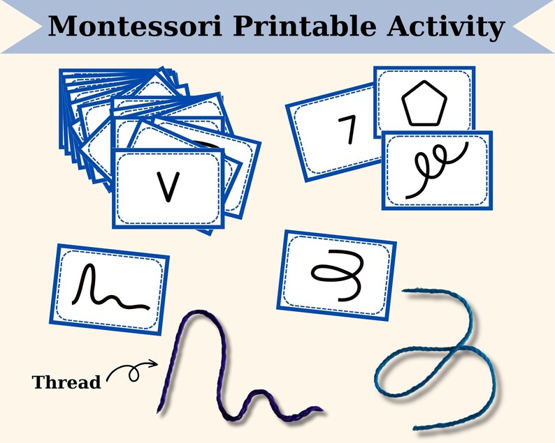 Montessori Printable Activity, Pattern Activity With Thread, Hands on ...