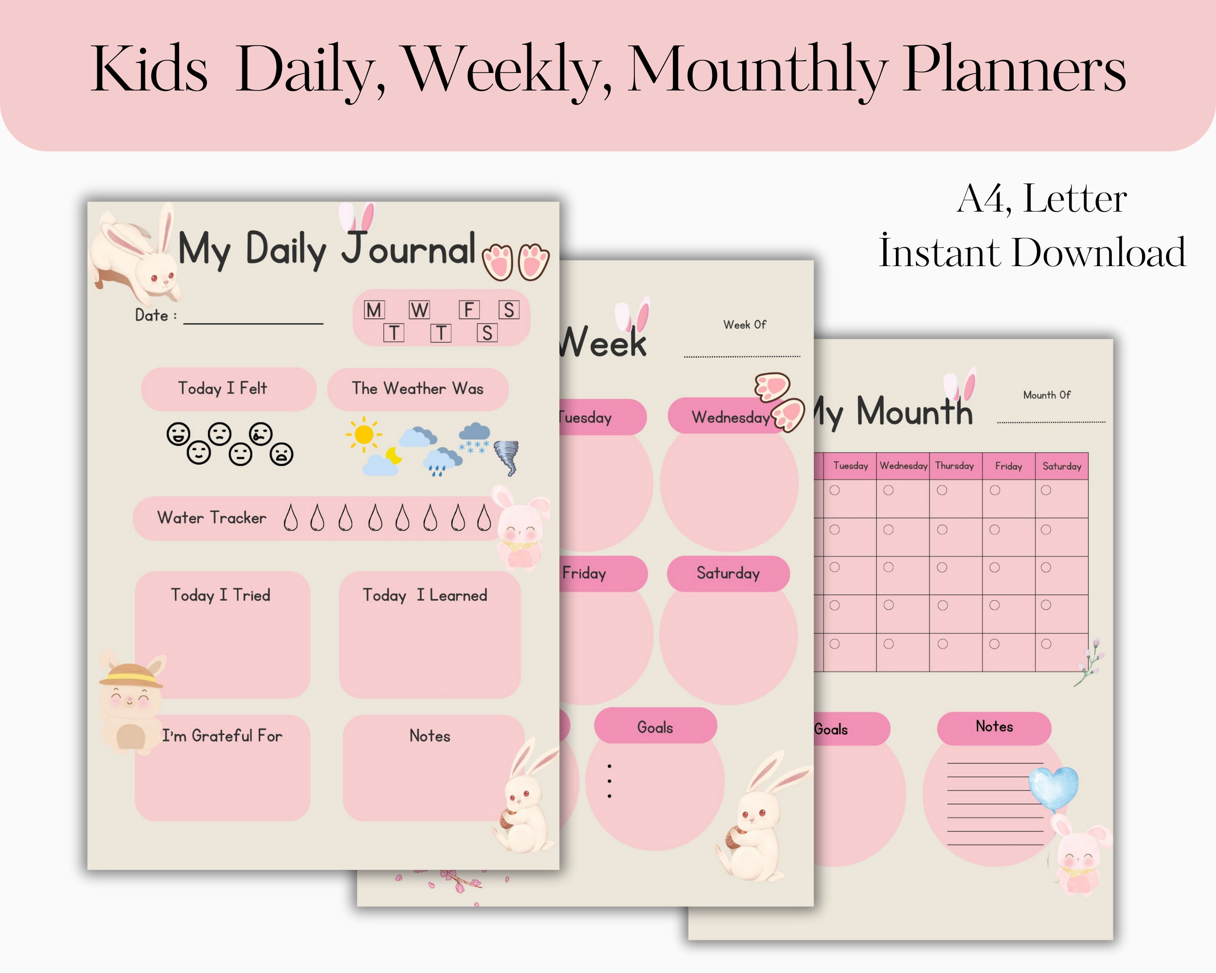Planner for Kids Printable Best Digital Planner Kids Daily Planner ...