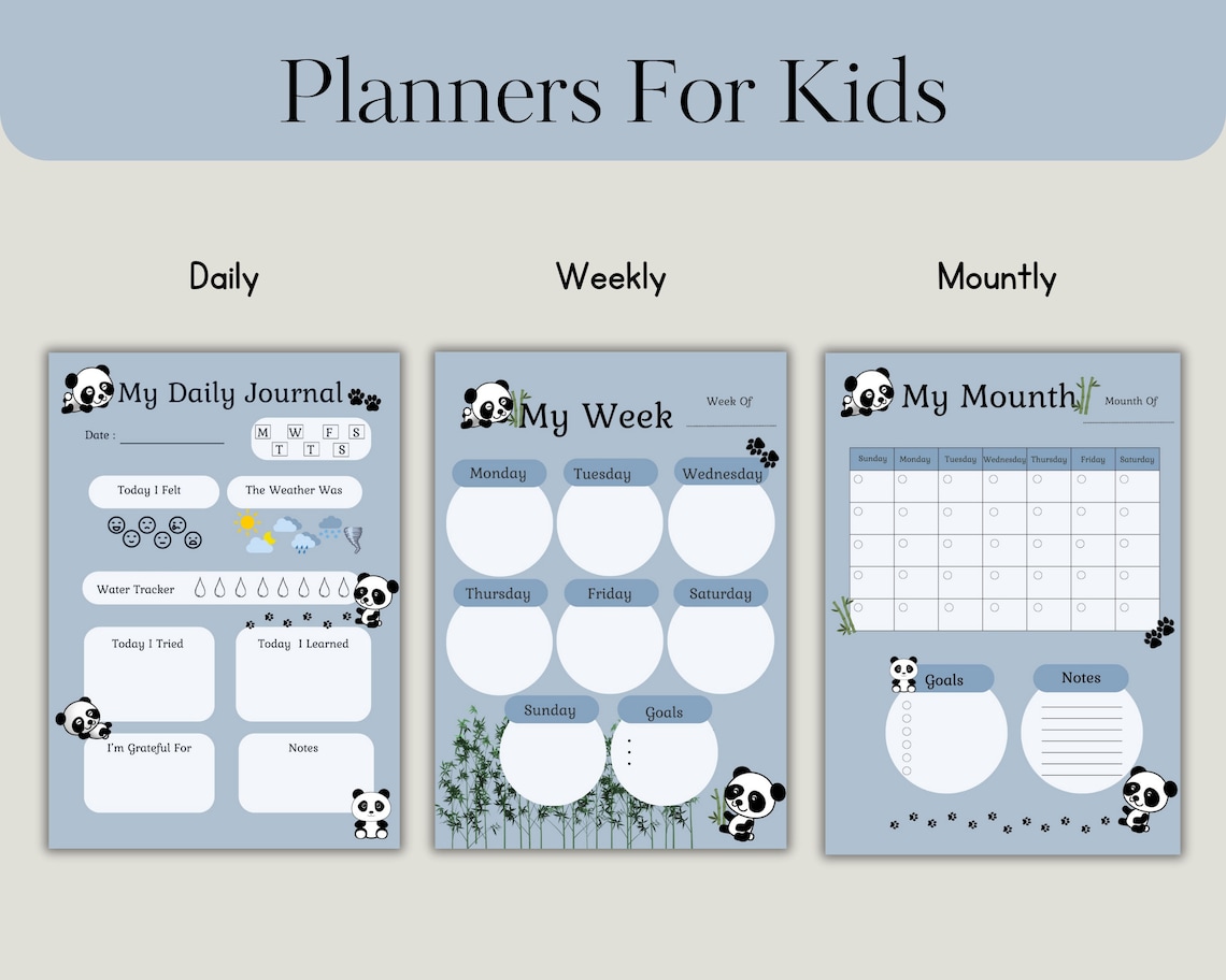 Planner for Kids Printable Best Digital Planner Kids Daily Planner ...