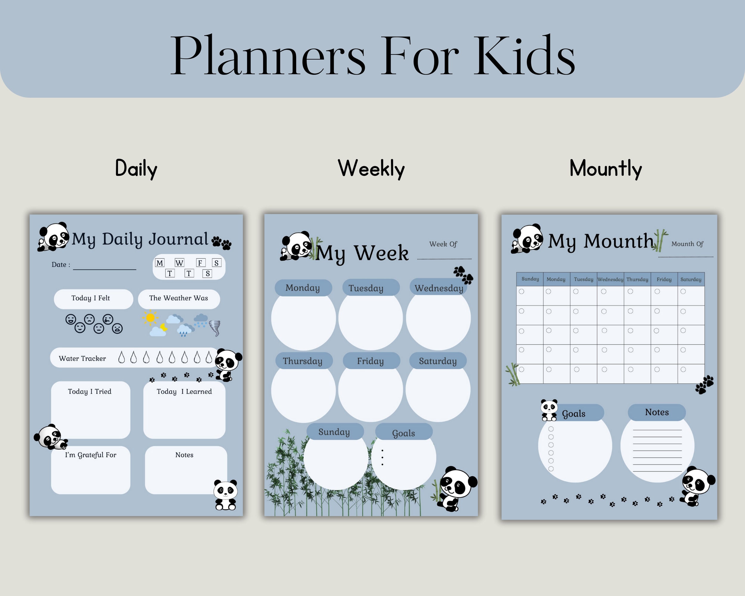 Planner for Kids Printable Best Digital Planner Kids Daily Planner ...