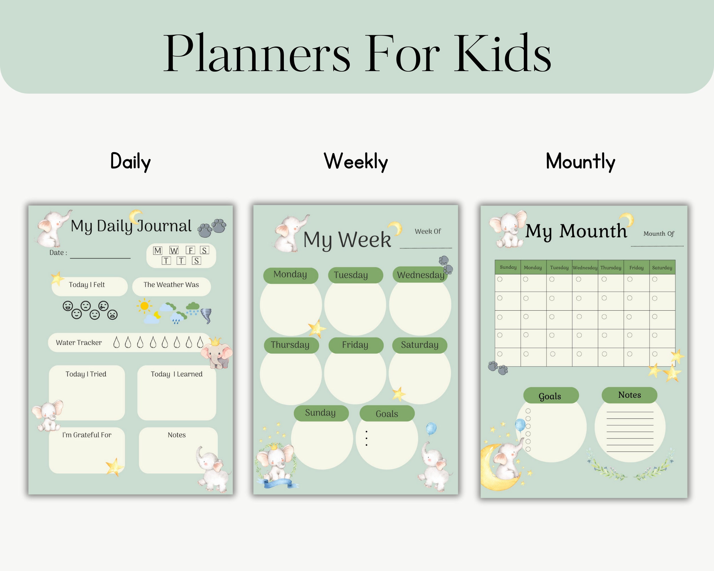 Planner for Kids Printable Best Digital Planner Kids Daily Planner ...