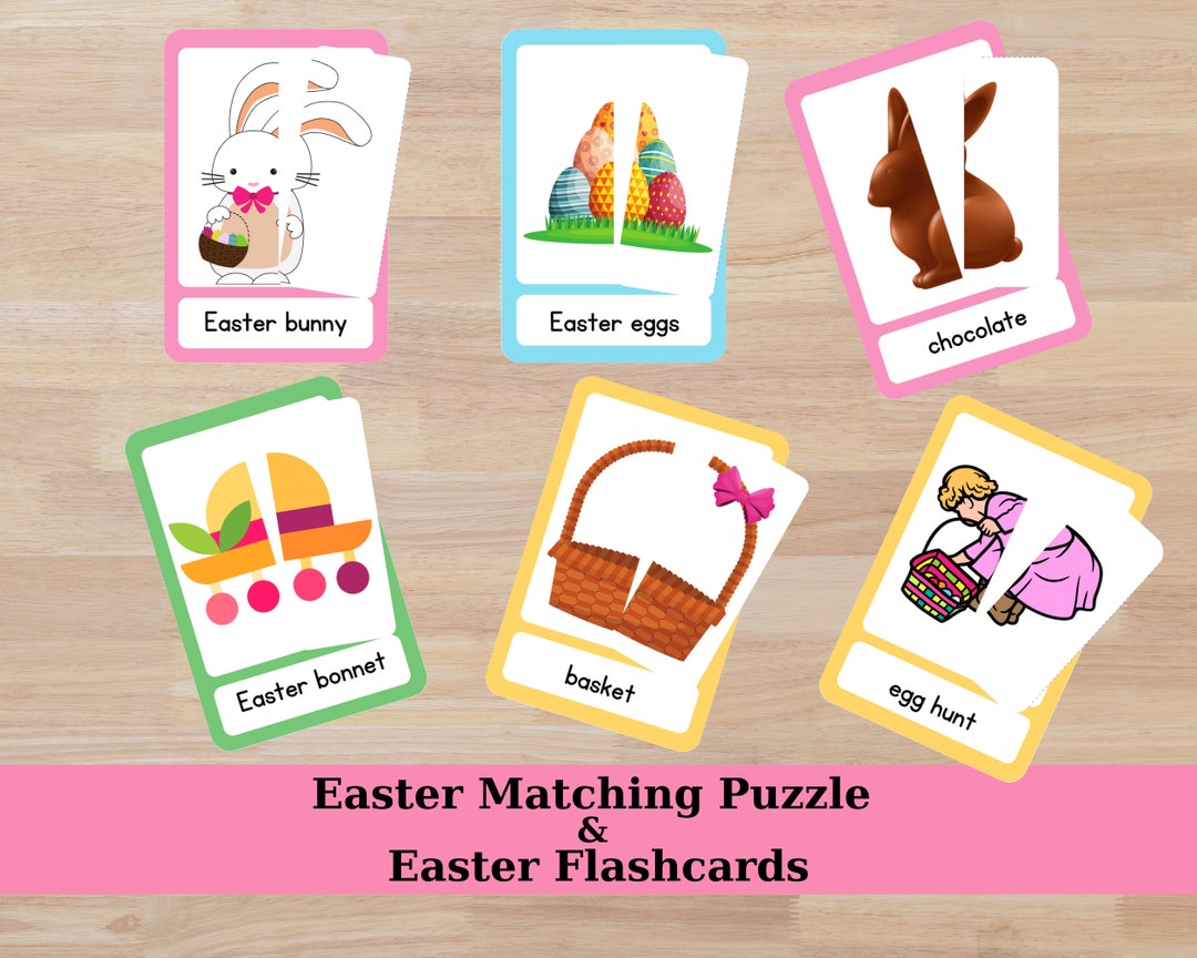 Easter Matching Puzzle, Easter Flashcards, Matching Cards, Symmetry ...