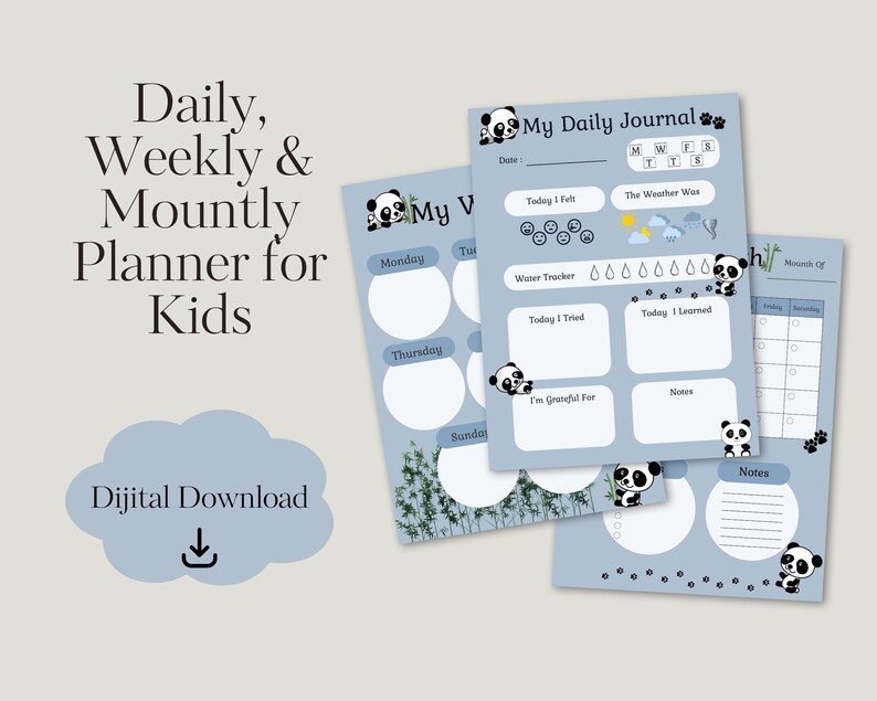 Planner for Kids Printable Best Digital Planner Kids Daily Planner ...