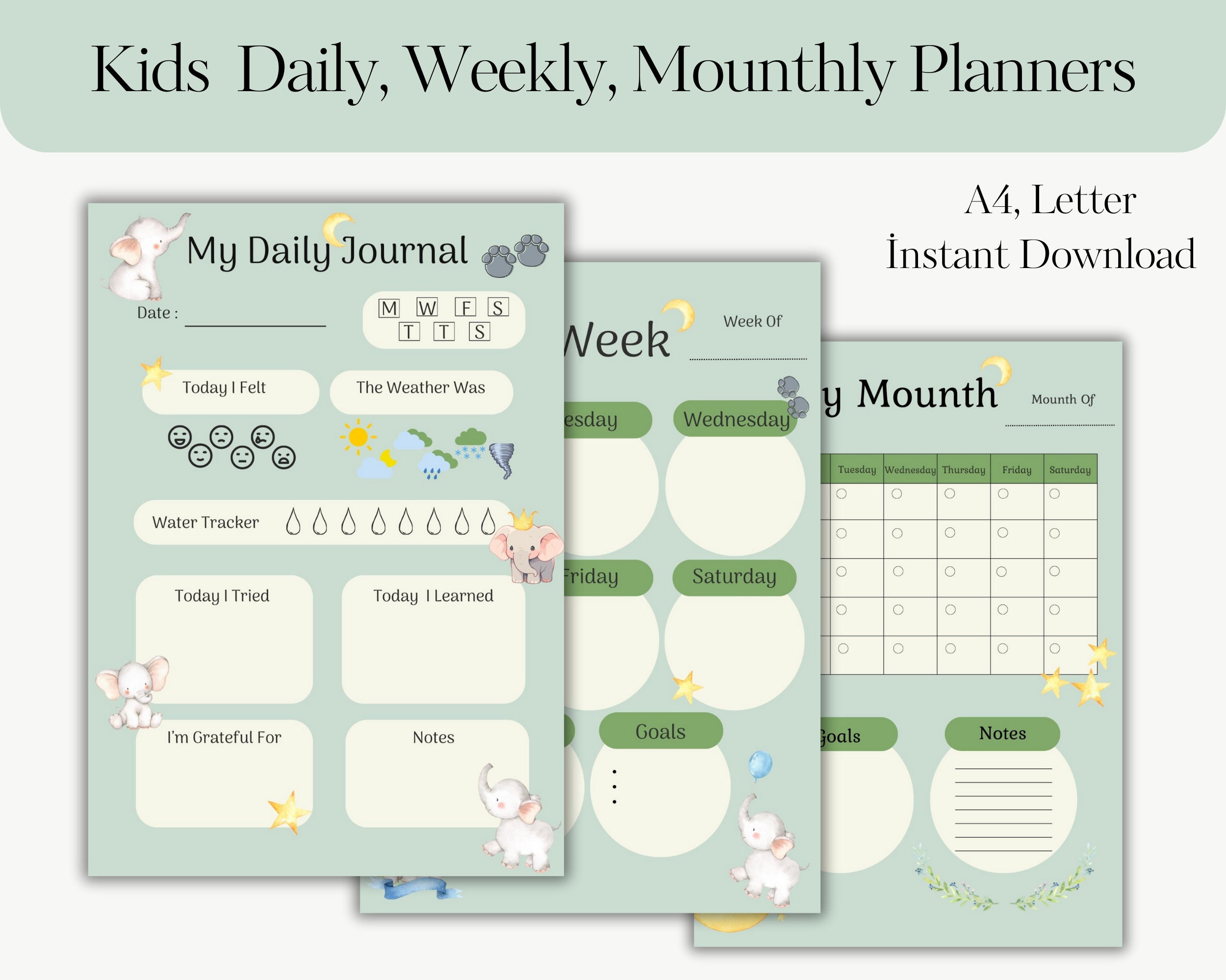 Planner for Kids Printable Best Digital Planner Kids Daily Planner ...