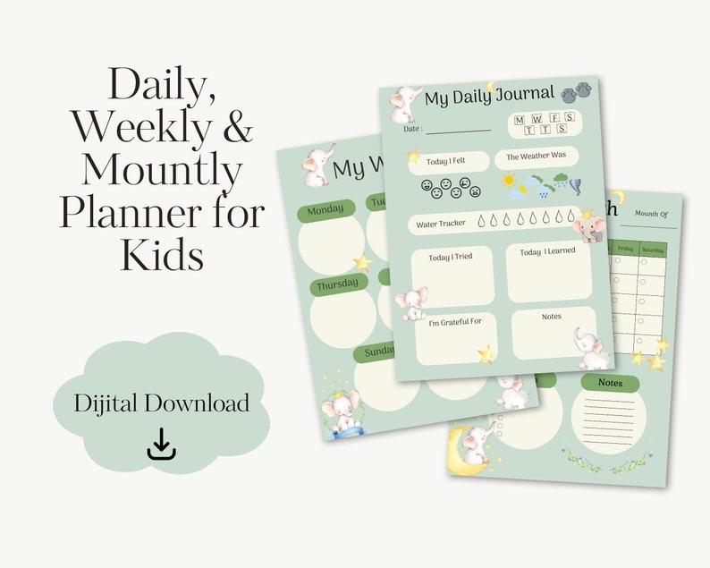 Planner for Kids Printable Best Digital Planner Kids Daily Planner ...