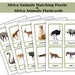 Africa Animals Matching Puzzle, Africa Animals Flashcards, Matching ...