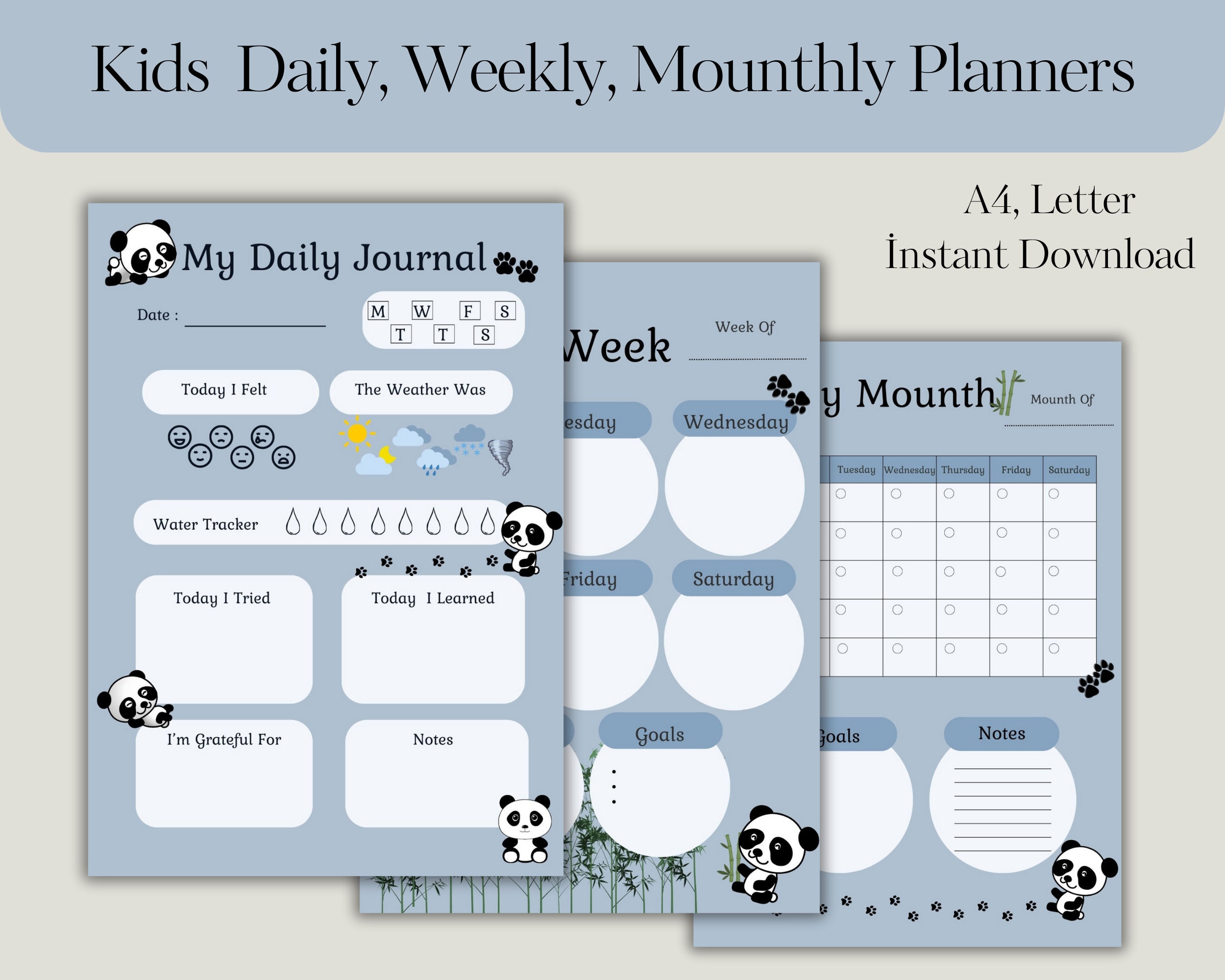 Planner for Kids Printable Best Digital Planner Kids Daily Planner ...
