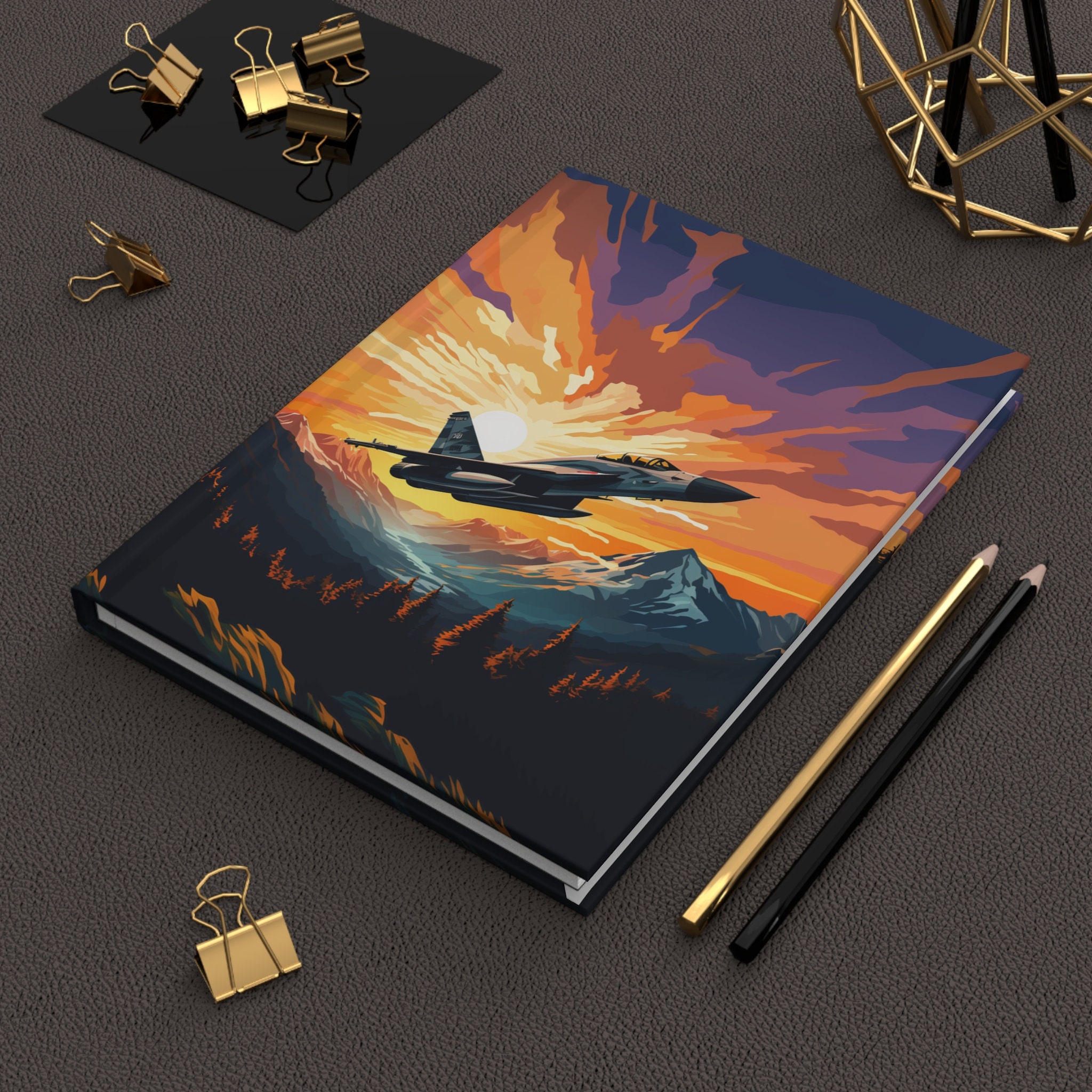 Personalized Fighter Jet Landscape Notebook Journal Perfect Gift for ...
