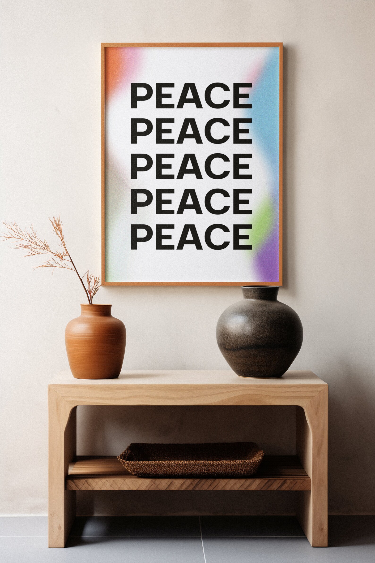 Peace Wall Art, Positive Affirmation, Aura Wall Art, Gradient, Digital ...