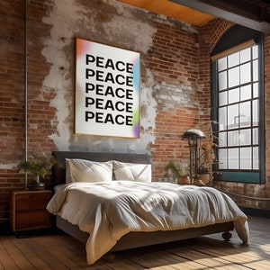 Peace Wall Art, Positive Affirmation, Aura Wall Art, Gradient, Digital ...