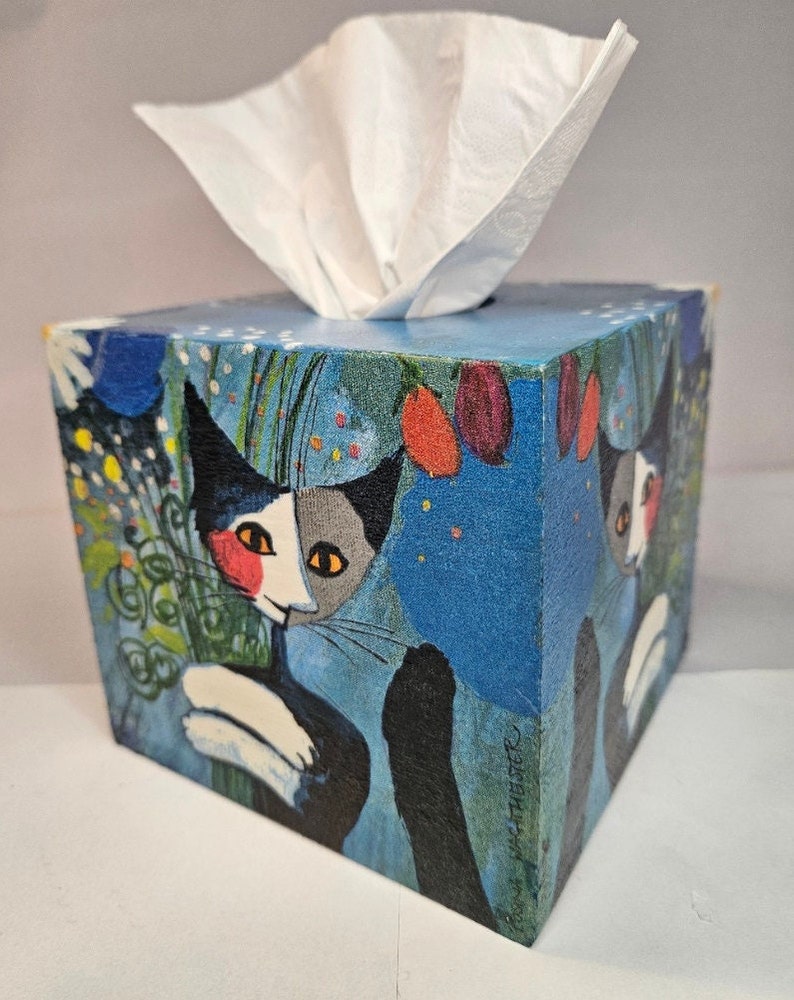 Tissue Box Decorated With Decoupage Technique Rosina Wachtmeister, Cats ...