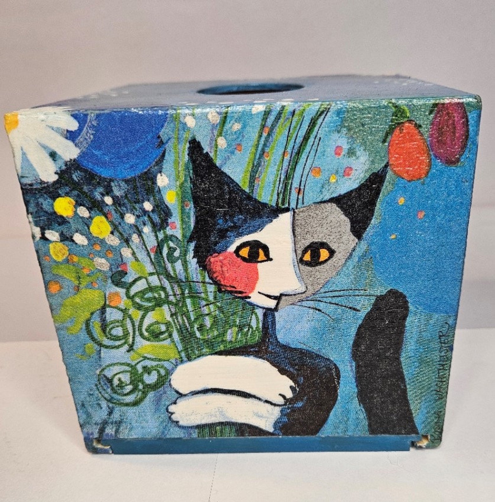 Tissue Box Decorated With Decoupage Technique Rosina Wachtmeister, Cats ...