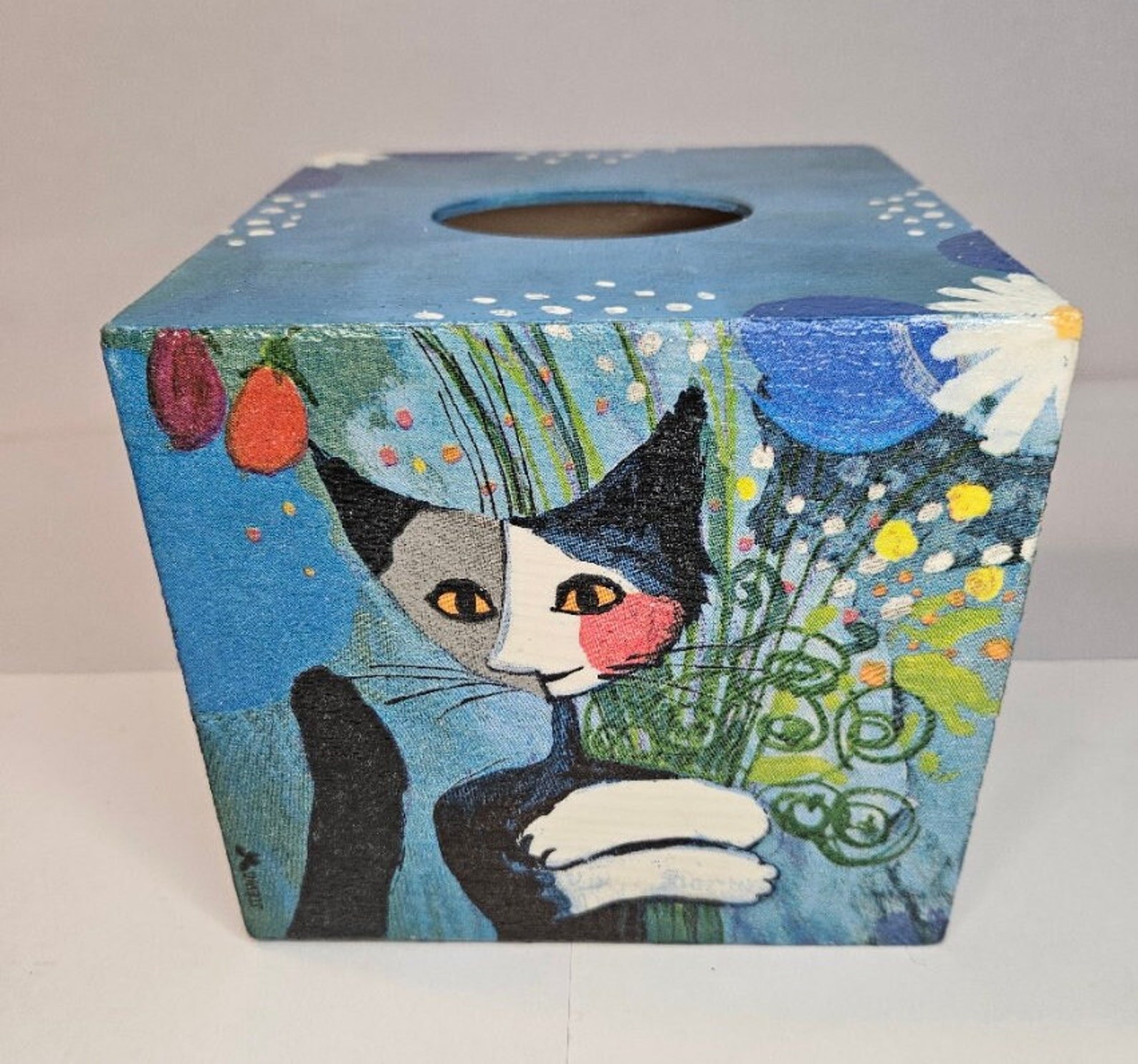 Tissue Box Decorated With Decoupage Technique Rosina Wachtmeister, Cats ...