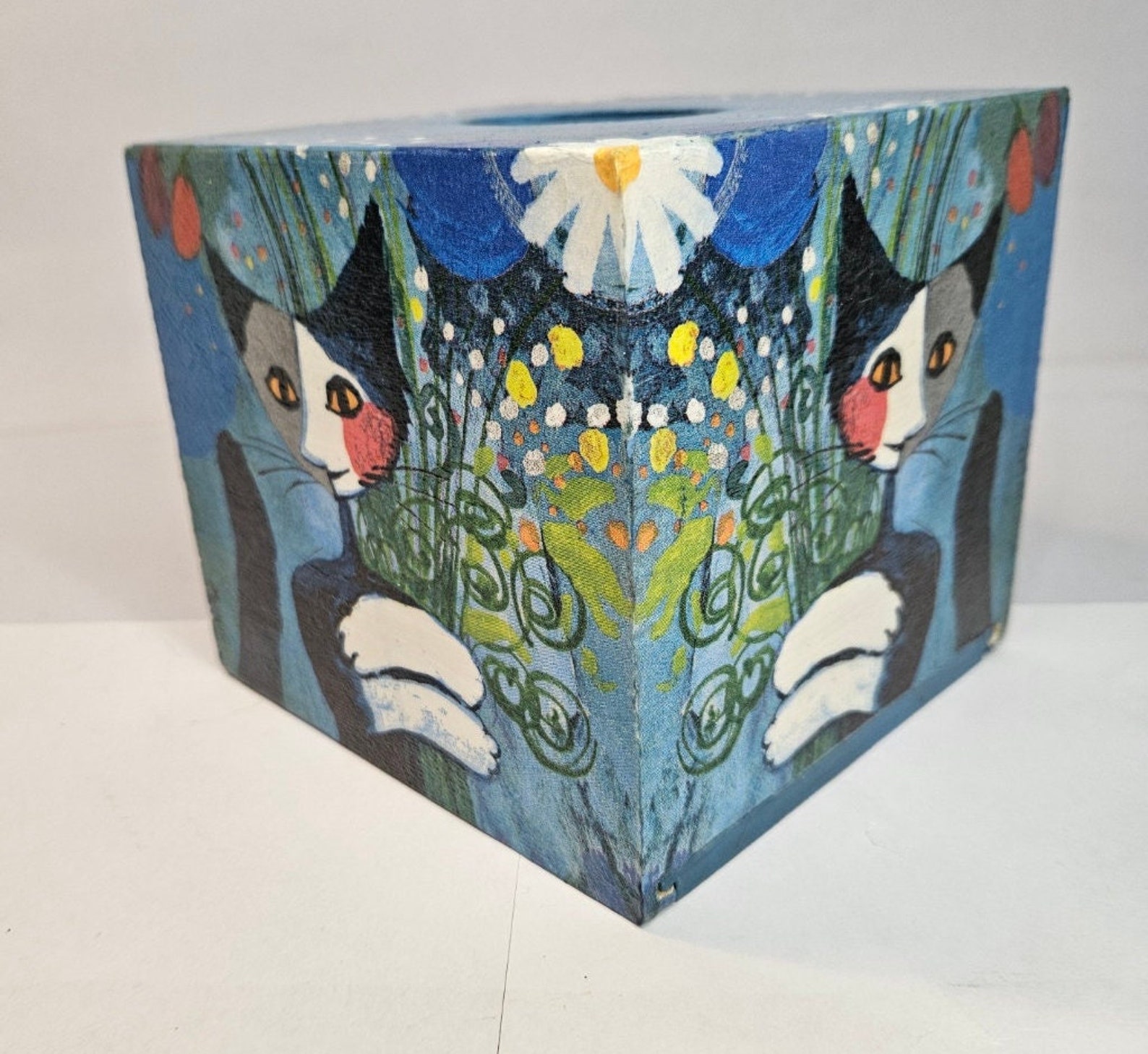 Tissue Box Decorated With Decoupage Technique Rosina Wachtmeister, Cats ...