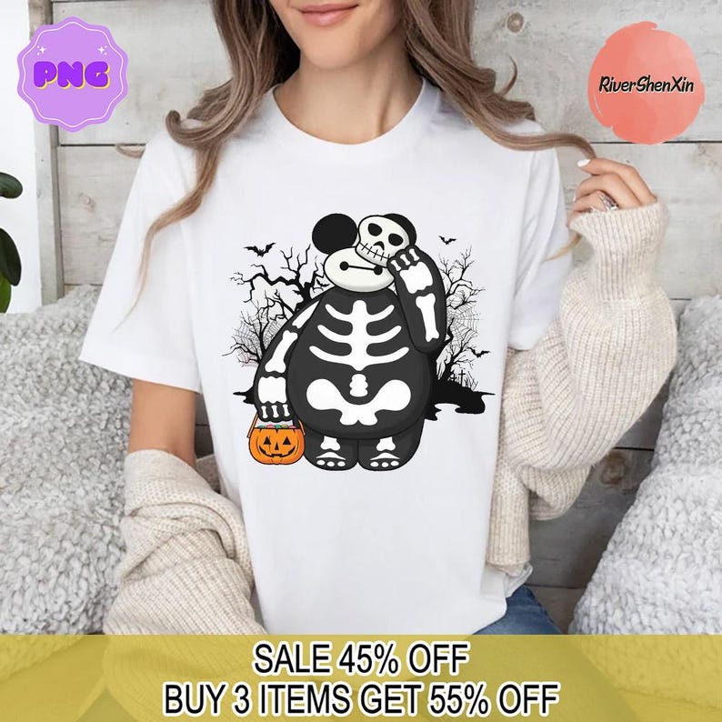 Big Hero 6 Baymax Skeleton Halloween Png, Halloween Dis-ney Png, Baymax ...