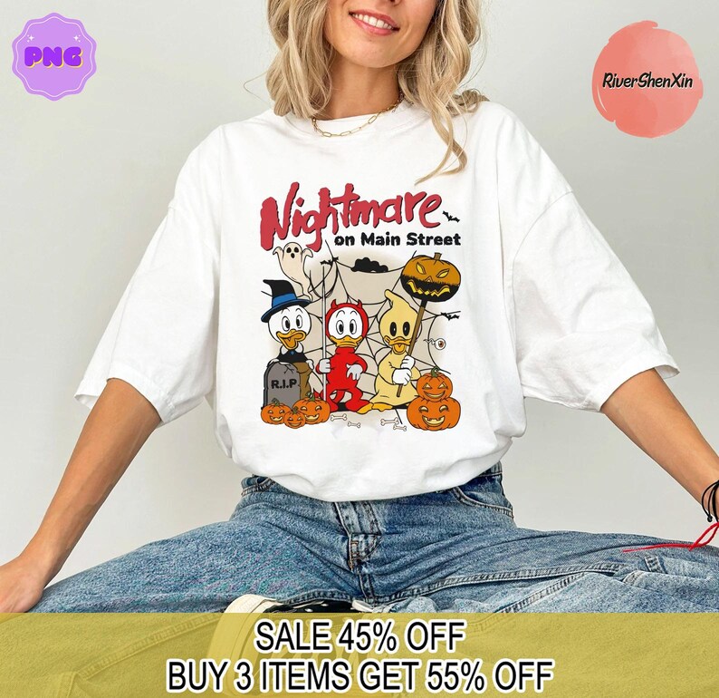 Retro Halloween Huey Dewey and Louie Png Nightmare on Main Street Png ...