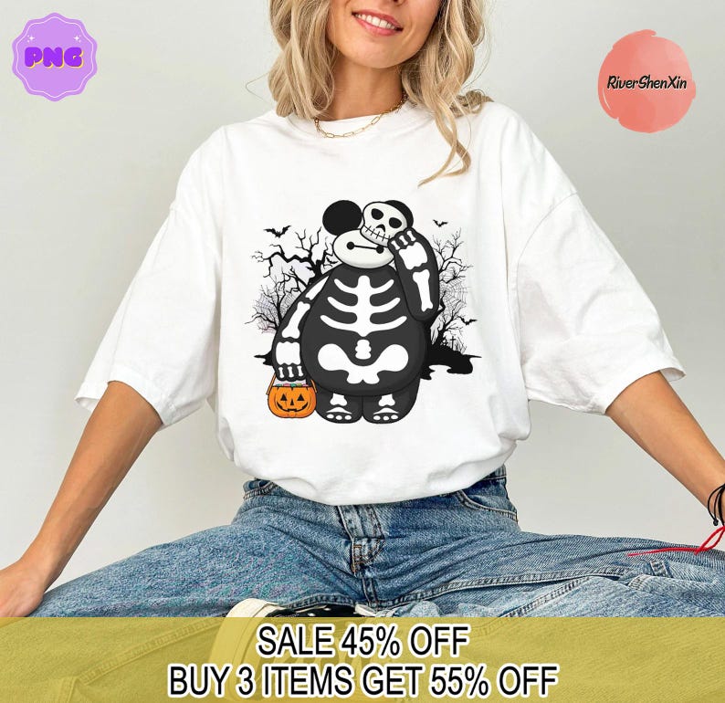 Big Hero 6 Baymax Skeleton Halloween Png, Halloween Dis-ney Png, Baymax ...