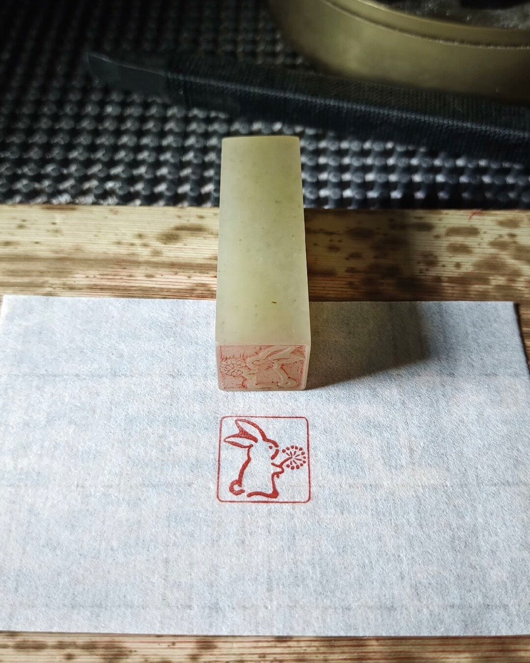 Rabbit Jade Seal, Hand-carved Hanko Stamp - Etsy