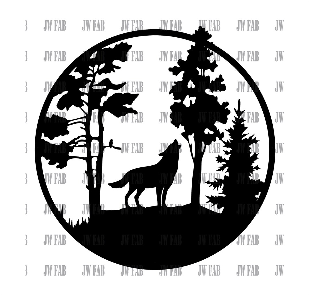 Wolf in Trees Cut File - Etsy