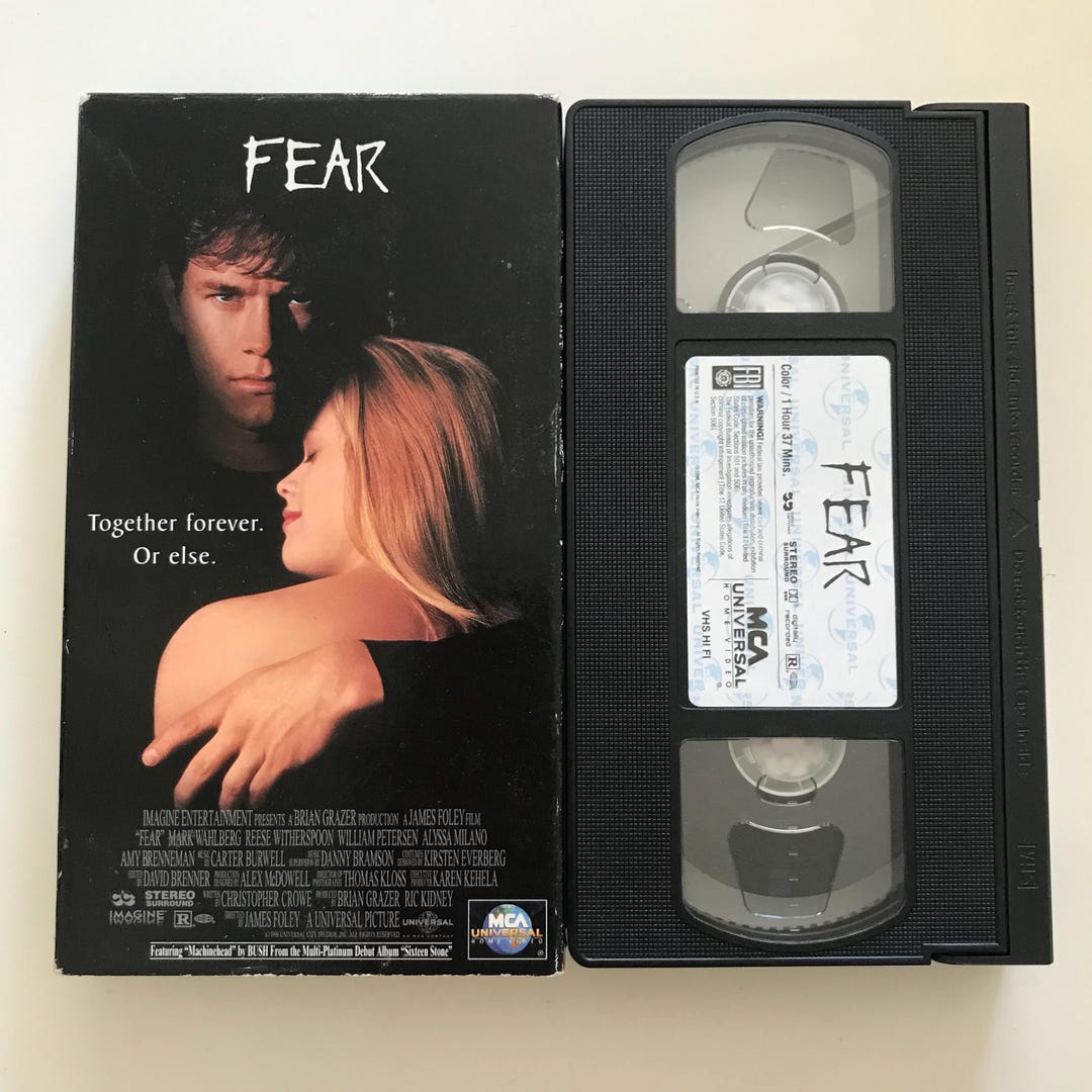 Vintage Fear VHS Tape 1996 90s Thriller Mark Wahlberg Reese Witherspoon ...