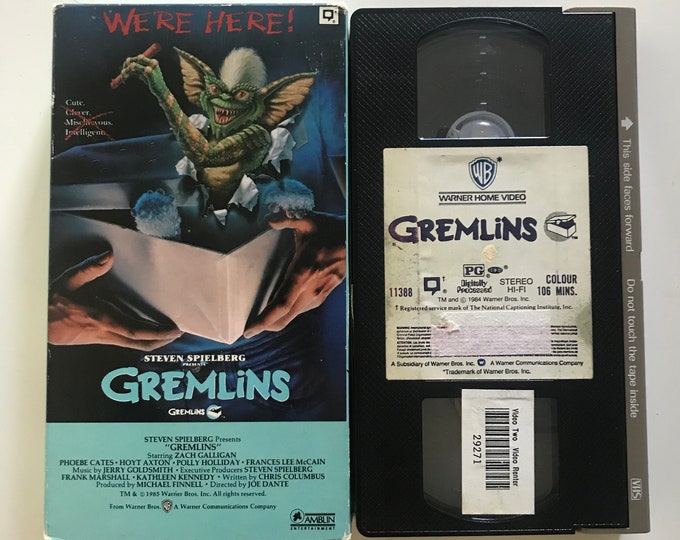 Vintage Gremlins VHS Tape 80s Cult Horror Film Gift - Etsy