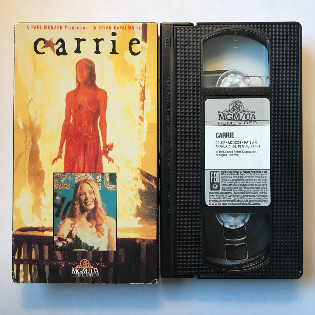 Carrie VHS Tape 1976 Brian Depalma Horror Stephen King - Etsy