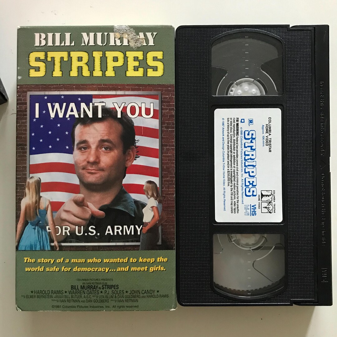 Stripes VHS Tape 1981 Bill Murray PJ Soles John Candy Army Comedy - Etsy