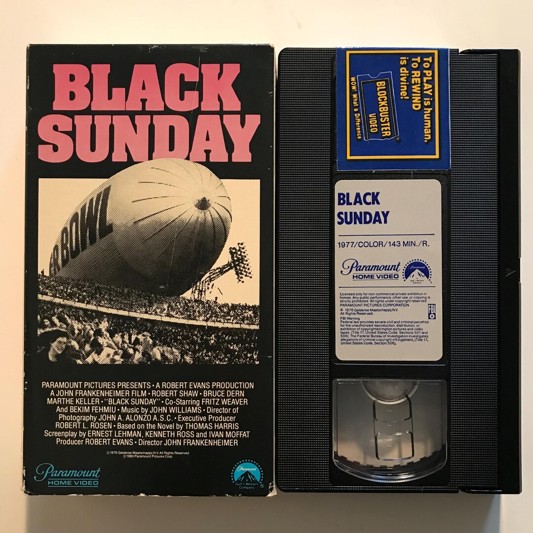 Black Sunday VHS Tape 1977 John Frankenheimer 70s Thriller - Etsy