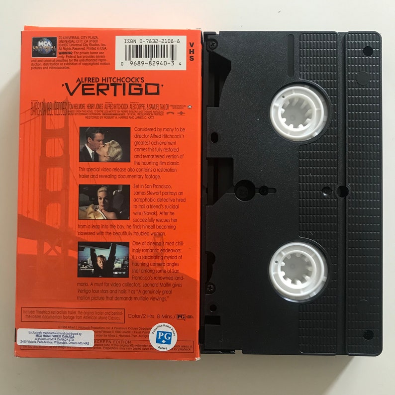 Vertigo VHS Tape 50s Alfred Hitchcock Horror Thriller - Etsy