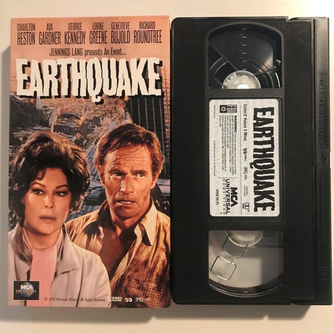 Earthquake VHS Retro 70s Disaster Film Charlton Heston Ava Gardner - Etsy