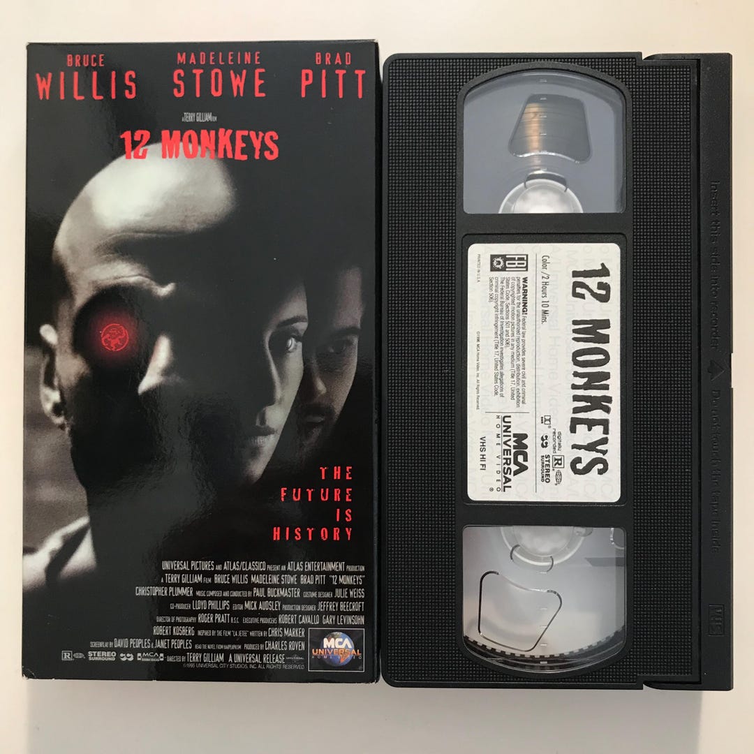 12 Monkeys VHS Tape 90s Bruce Willis Brad Pitt - Etsy