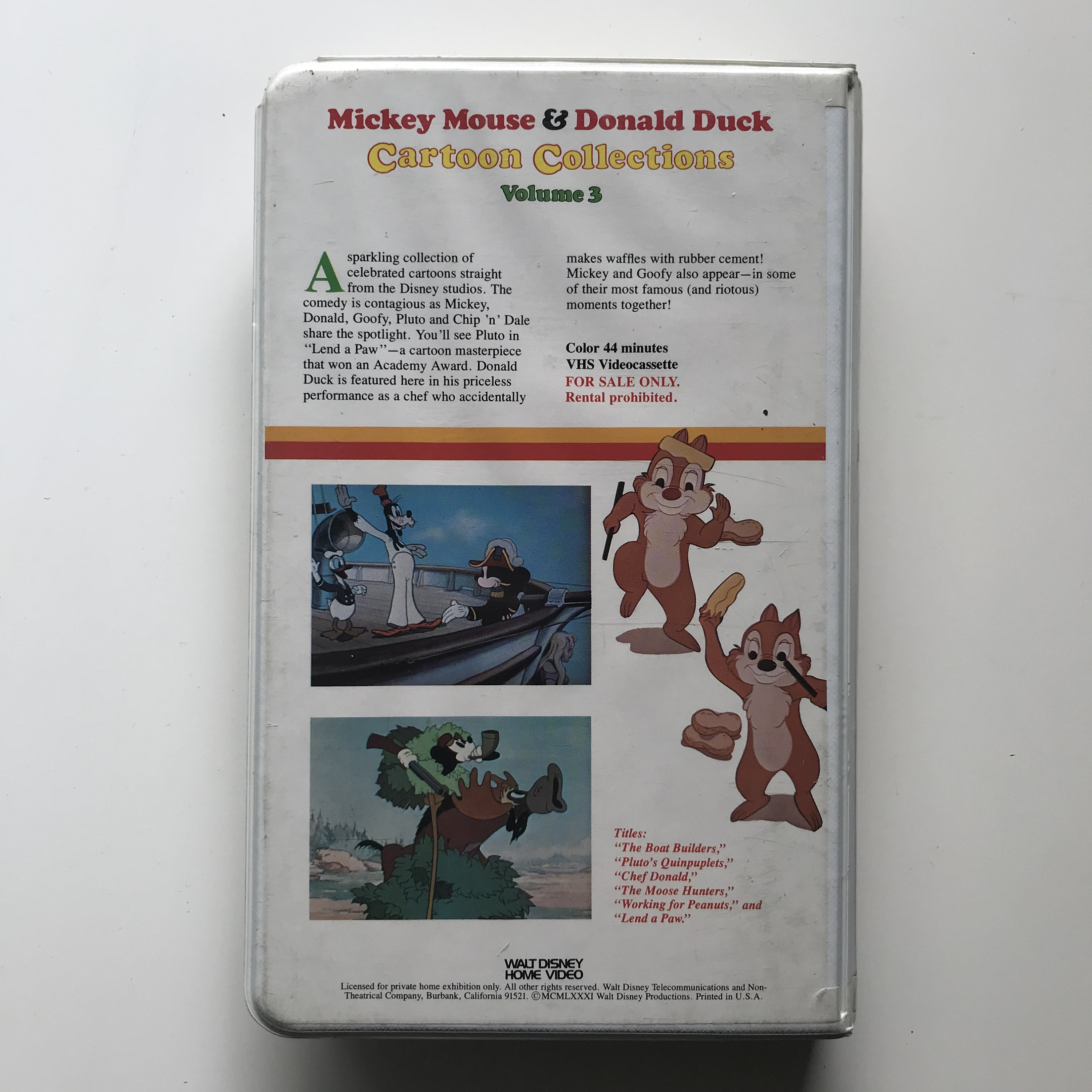 Vintage Mickey Mouse & Donald Duck Cartoon Collections Vol. 3 VHS 80s ...