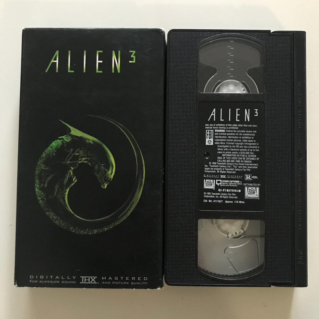 Alien 3 VHS Tape 1992 90s Science Fiction Sequel Sigourney Weaver - Etsy