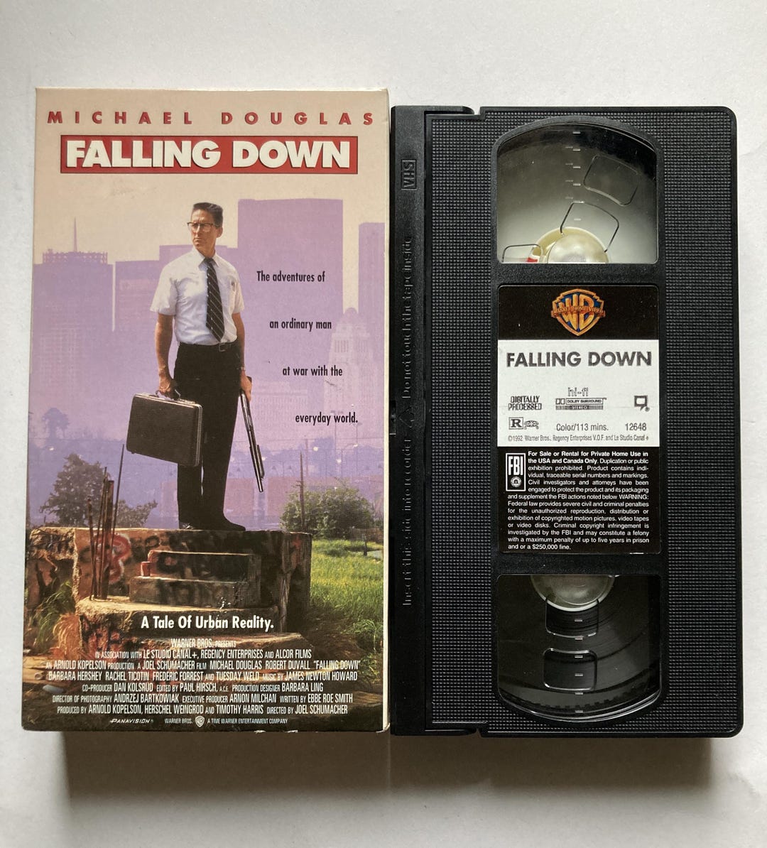 Falling Down VHS Tape Michael Douglas 90s Cult Film Revenge - Etsy