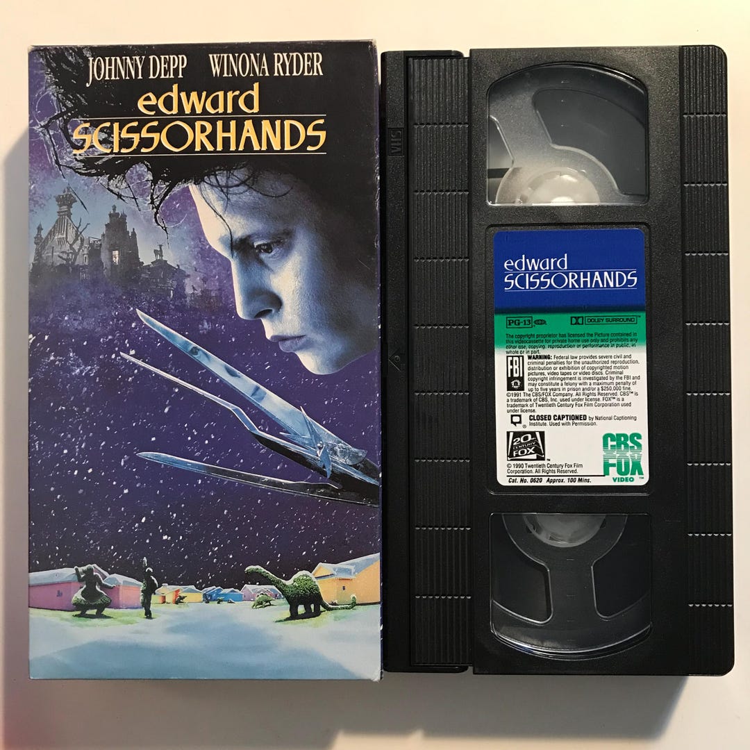 Edward Scissorhands VHS Tape Johnny Depp Winona Ryder 90s Cult Film ...