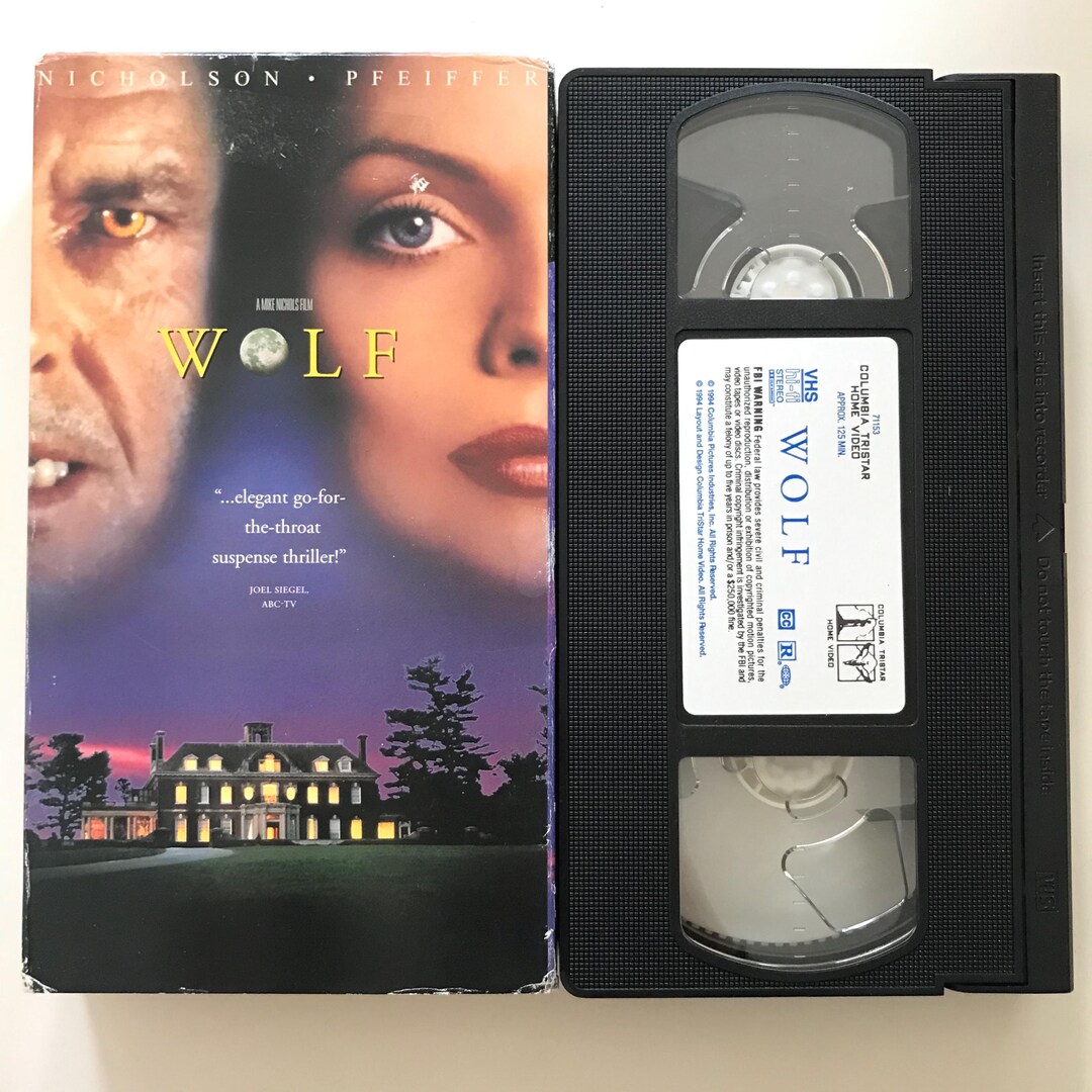 Wolf VHS Tape 1994 Jack Nicholson Michelle Pfeiffer 90s Wolfman - Etsy