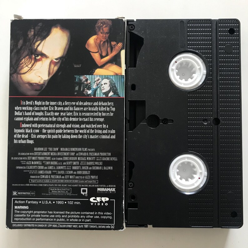The Crow VHS Tape Retro 90s Cult Goth Film - Etsy