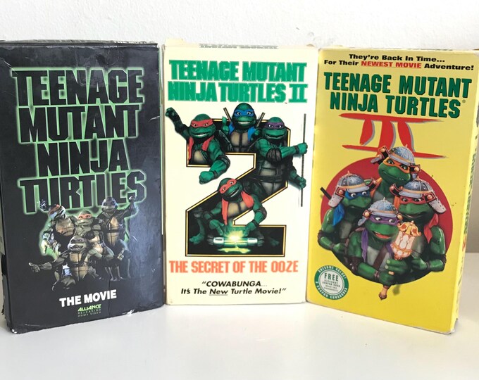 Teenage Mutant Ninja Turtles Movie Trilogy VHS Set 1-3 II Retro 90s ...