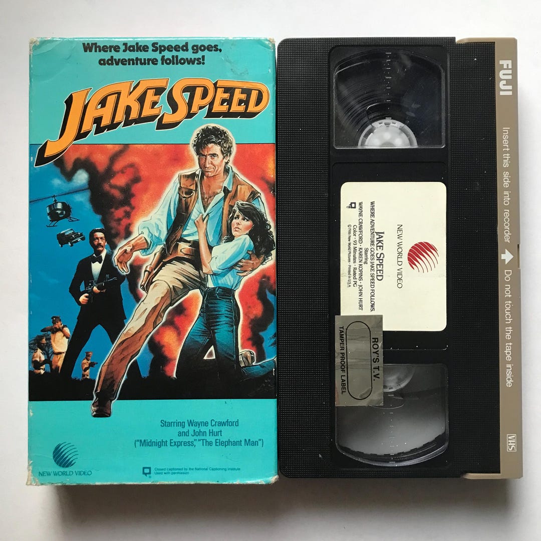 Jake Speed VHS Tape 1986 New World Video 80s Action Adventure Pulp ...