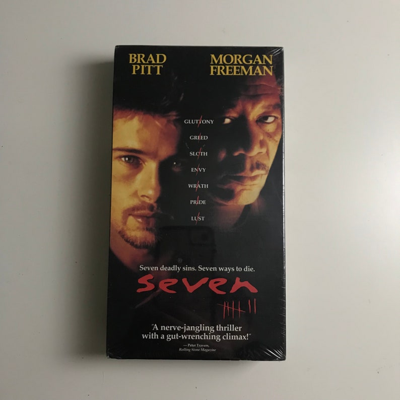 Vintage Se7en VHS Tape Seven 1995 90s Thriller Brad Pitt Factory SEALED ...