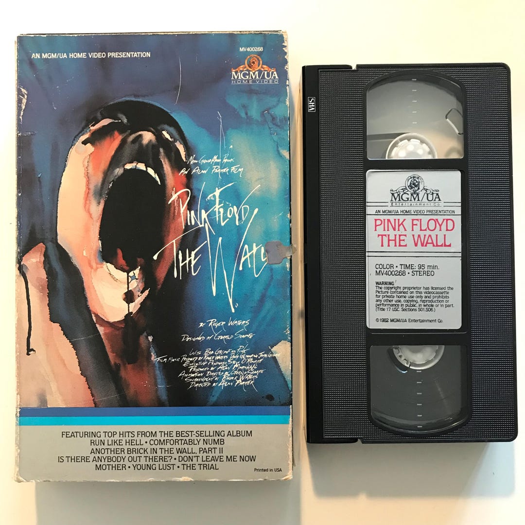 Vintage Pink Floyd the Wall VHS Tape Classic 80s Rock Movie Gift Big ...