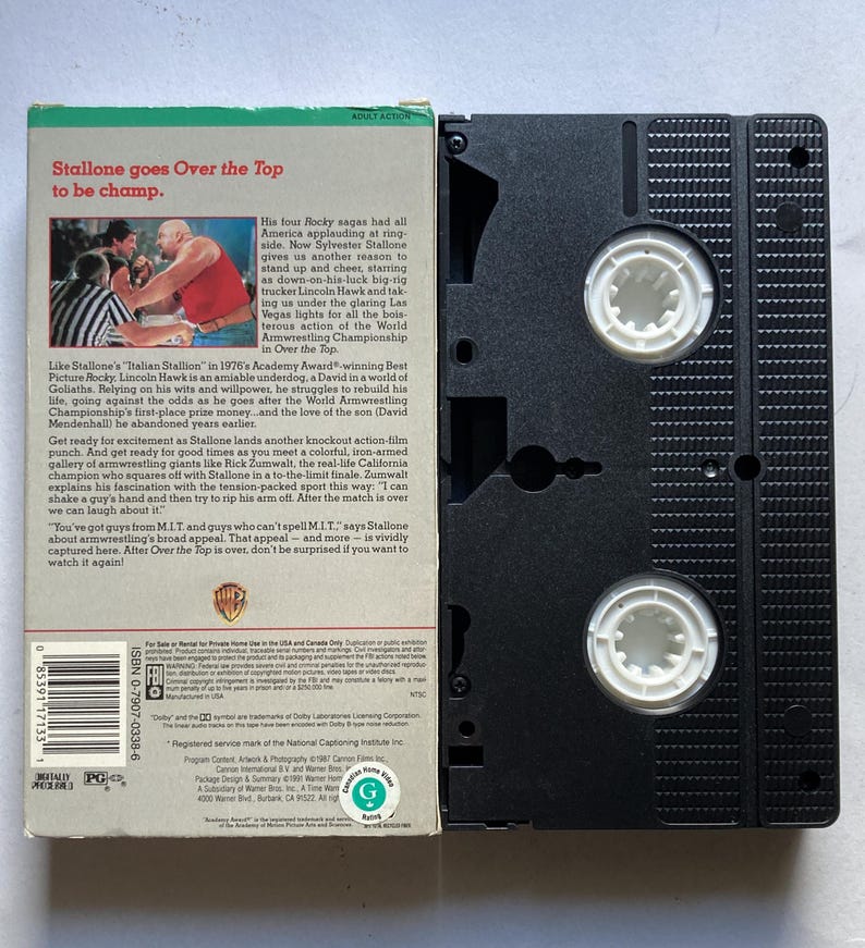 Over the Top VHS Tape 80s Sylvester Stallone Film 1987 Arm Wrestling - Etsy