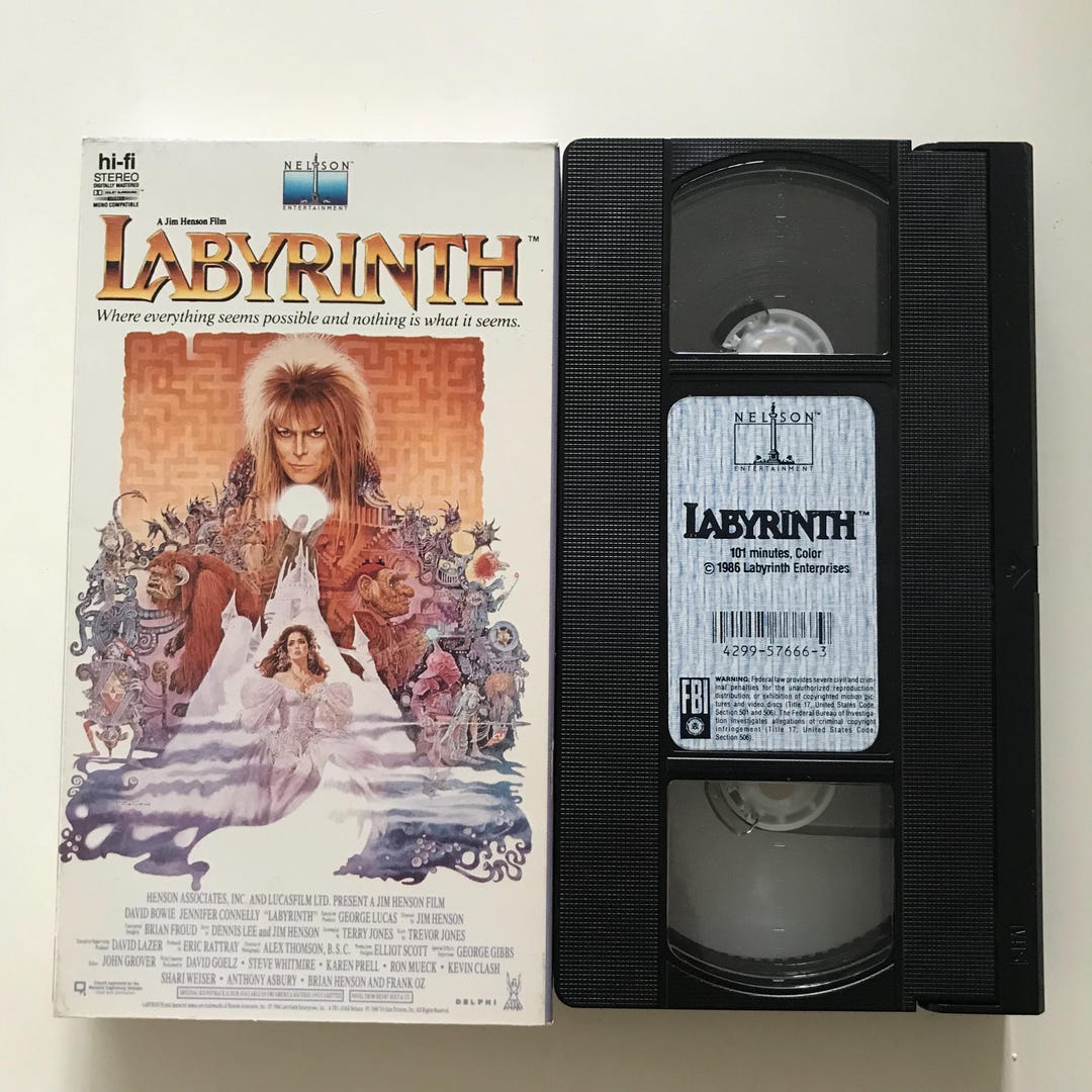 Vintage Labyrinth VHS Tape 80s Cult Fantasy David Bowie - Etsy