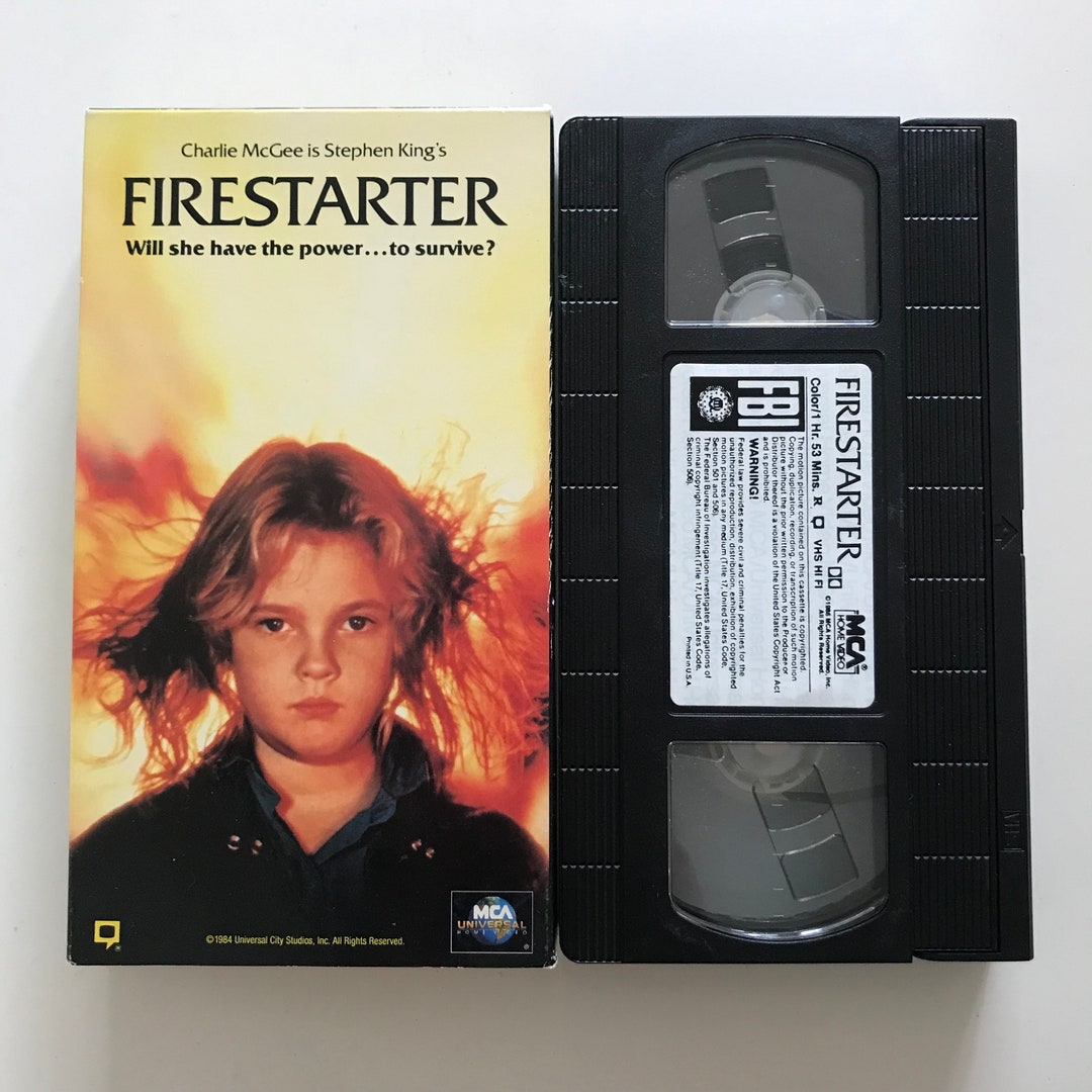 Vintage Firestarter VHS Tape 80s Horror Drew Barrymore Stephen King ...