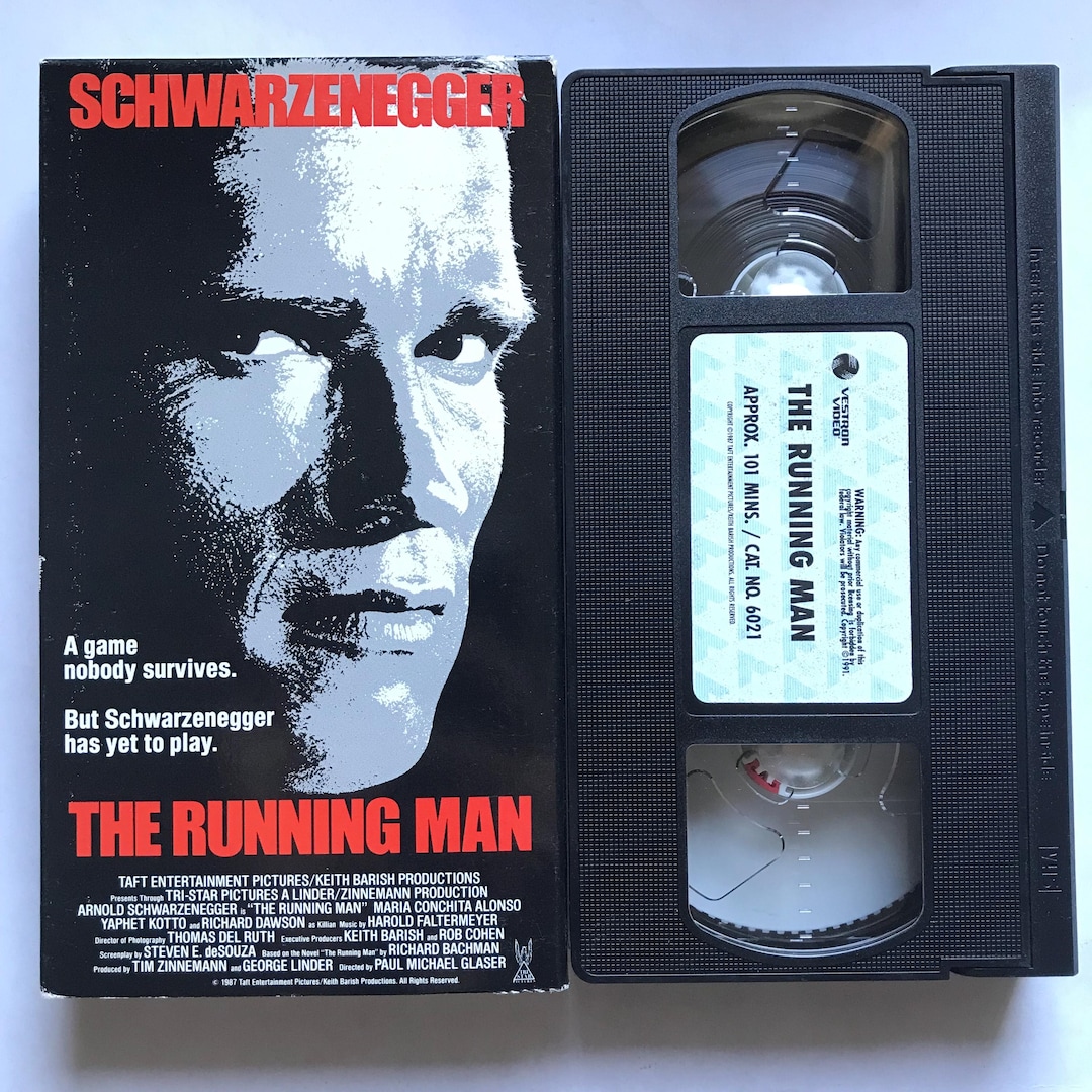 The Running Man VHS Tape Vestron Video Arnold Schwarzenegger 80s Action ...